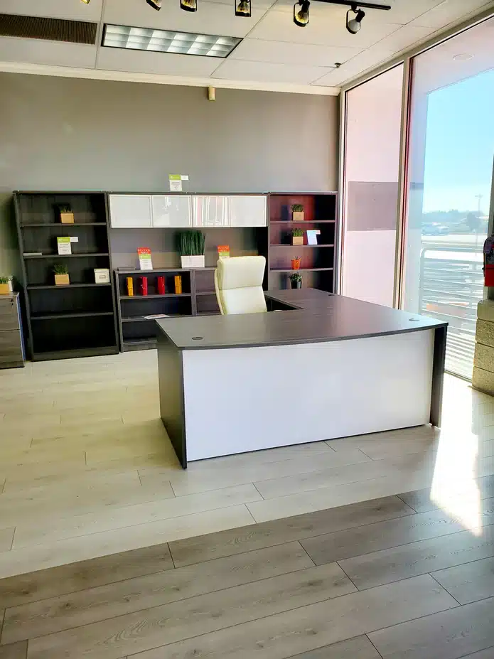 Bellagio Bow Front L-Shaped Desk - Freedman's Office Furniture